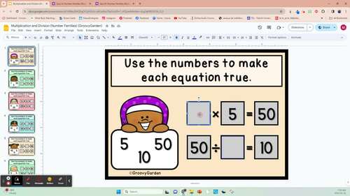 Multiplication & Division Number Families: Google Slides™ + 2 Quizzes
