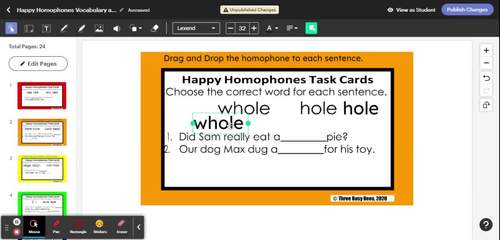 Happy Homophones Vocabulary and Task Cards by Three Very Busy Bees