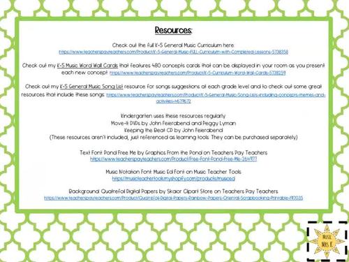 Kindergarten Music Full Curriculum - Elementary General Music Lessons