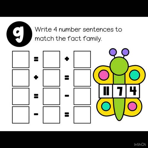 Addition and Subtraction Mixed Fact Families 6 through 10 Task Cards