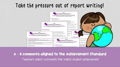 Australian Curriculum Year 4 Geography Report Card Comments by Ideacations