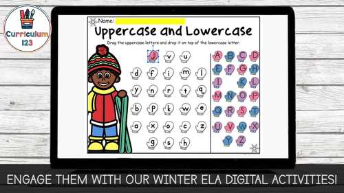 Winter ELA Digital Activities Kindergarten First Grade Bundle by ...