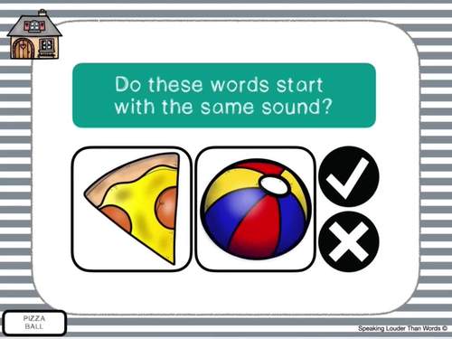 NO PRINT Phonological Awareness: Beginning Sounds in Speech Therapy