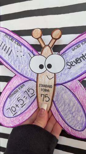 Butterfly Math Place Value Craft by The Teaching Diva Corner | TPT