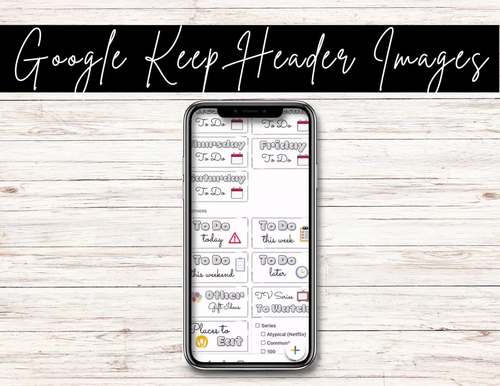 Google Keep Header Images - Black & White with a Pop of Color | TPT