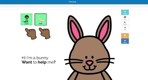 AAC Core Vocabulary Bunny Boom Cards™ , Speech Therapy Activities