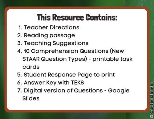 4th Gr.-Reading Comprehension- NONFICTION- STAAR New Question Types-Set #5