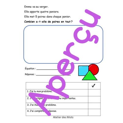 La résolution de problèmes - Math problems by Atelier des Mots | TPT