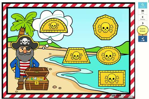 Pirate Shapes - Boom Cards - Distance Learning by Bethany Gardner