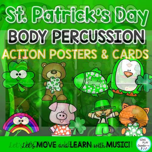St. Patrick's Day Body Percussion Movement Cards & Posters by Sing Play ...