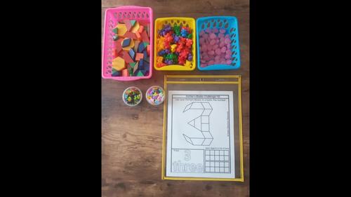 Numbers 0-20 Pattern Blocks Mats & Task Cards | TPT