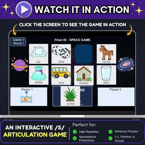 Final /S/ Articulation Game | No Prep Digital Speech Therapy | Google ...