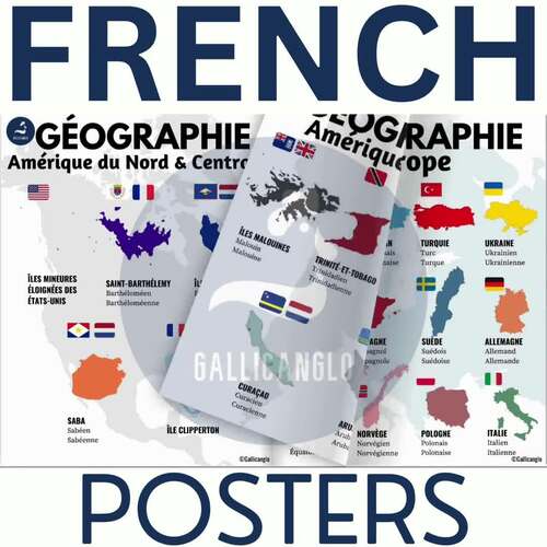 Back to school French Classroom Decor Posters world countries and ...