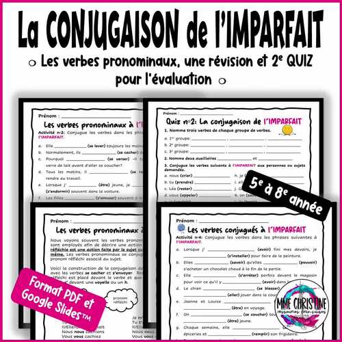 Les verbes à l'imparfait I Imparfait I Cahier d'activités French Verbs ...