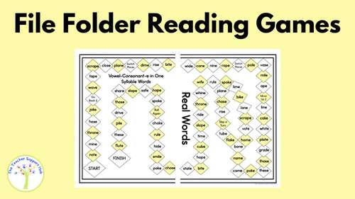 Vowel-Consonant-E in Single and Multiple Syllable l Reading File Folder ...