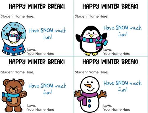 Holiday Gift Tags, Thank You Notes, and Homework Passes | Editable