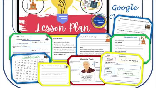 Timeless Thomas by Barretta Lesson Plan on Thomas Edison by Mrs Lena