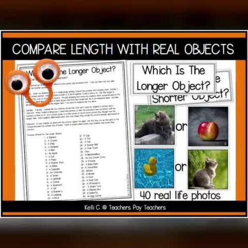 Measurement Activities Comparing Length Longer Than Shorter Than by Kelli C