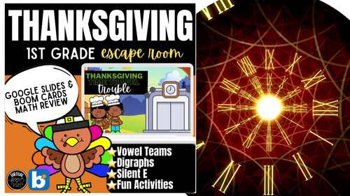 Thanksgiving Phonics Escape Room: 1st Grade Vowel Teams, Digraphs ...