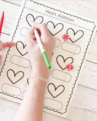 Valentine's Day Math Facts Addition Game: Addition Facts Fluency Practice