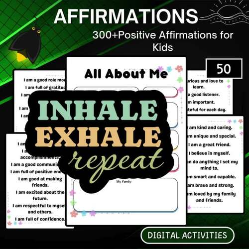 300+Positive Affirmations for Kids by GLD Worksheet Kids | TPT