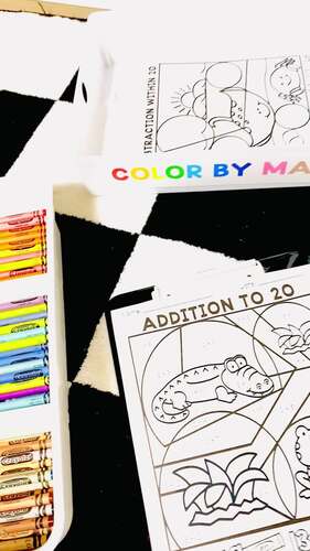 Color By Math Addition and Subtraction Color by Number Bundle | TPT