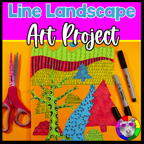 Element of Art Line Art Lesson Line Landscape Art Project Zentangle Art ...