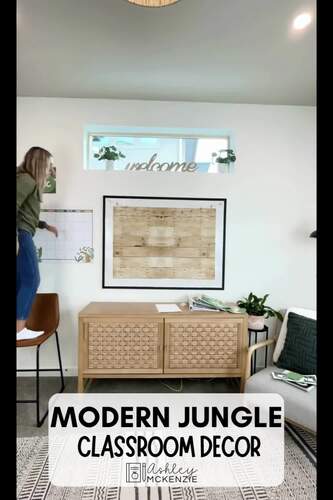 Modern Jungle Classroom Decor Bundle | Editable Classroom Decor | TPT