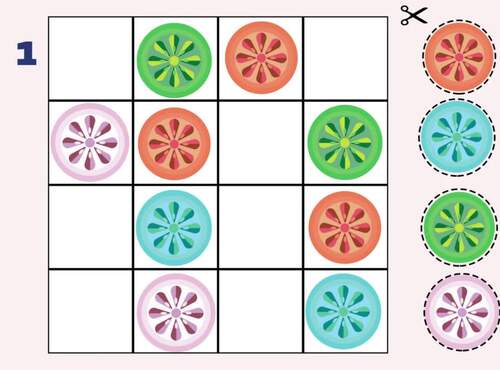 spring summer packet math logic sudoku puzzles : LEMON THEME , fruit ...