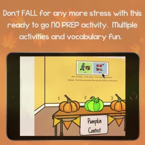 Fall AAC Core Vocabulary Activities Core Boards for Modeling AAC