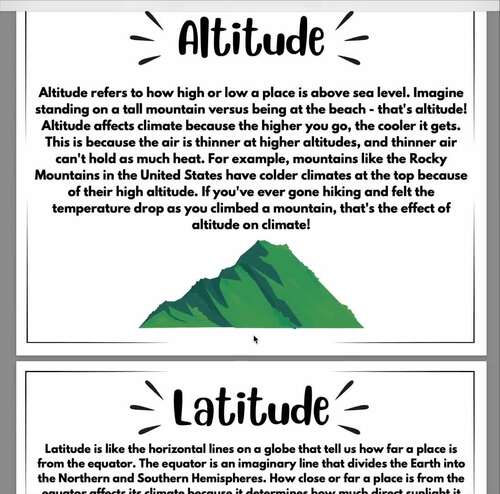Factors That Affect Climate Foldable | Earth Science Interactive Activity