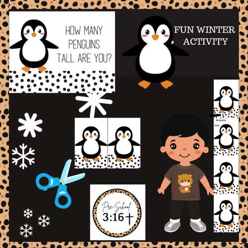 Winter Penguin Center| Penguin Measurement Activity| Letter P Activity