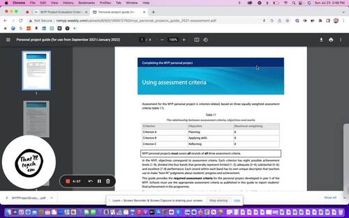 MYP Project Evaluation Criteria (simple, printable, editable posters)