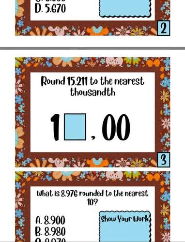 Rounding Numbers Task Cards For 3rd and 4th Grade- Differentiating ...