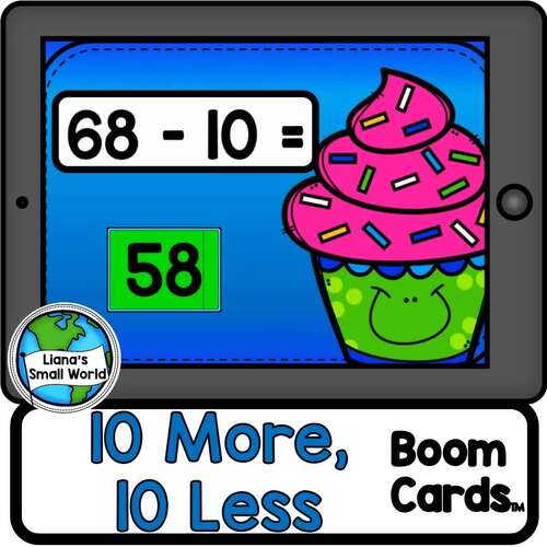 Add and Subtract 10 - Boom Cards tm Paperless Digital Task Cards