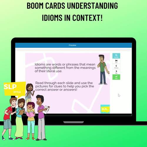 Tween and Teen Idioms in Context BOOM CARDS by SLPstyle | TPT