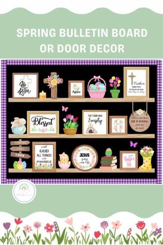 Easter Shelf Bulletin Board Ideas March April Door Decor Christian ...