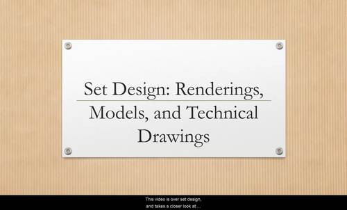 Set Design: Renderings, Models, and Technical Drawings | TPT