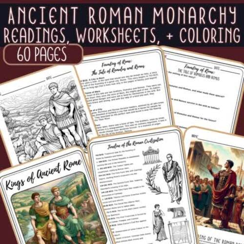 Ancient Roman Monarchy One Week of Lessons, Readings, Worksheets, and ...