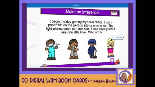 Distance Learning Boom™ Cards: Make an Inference by Katrina Bevan