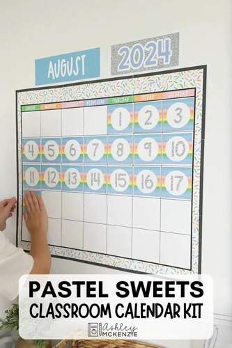 Pastel Sweets Classroom Decor | Flip Calendar and Wall Calendar Kit ...