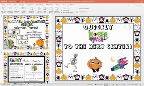 Halloween Center Rotation Slides (Editable & includes Music with Visual ...