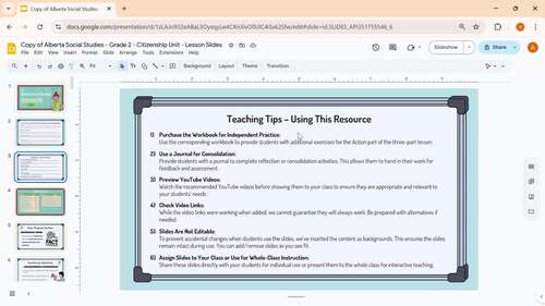 Grade 2 - Citizenship Unit - Google Lesson Slides - NEW Alberta Social ...