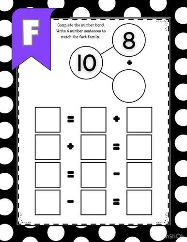Fact Families Addition and Subtraction Task Cards | Math Facts up to 10