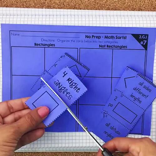 Math Interactive Notebook 3rd Grade Classifying Shapes, Types of Lines ...