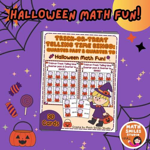 Trick-or-Treat Telling Time Bingo: Quarter Past & Quarter To |Halloween ...