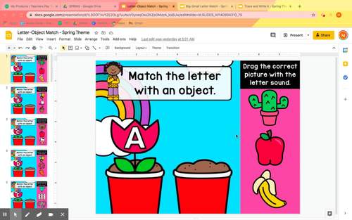 SPRING Alphabet and Beginning Letter Sounds Digital Activities | Google ...