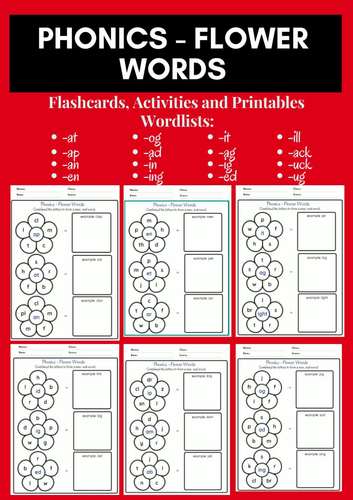 Phonics - flower words Worksheets by Dishan Collections | TPT