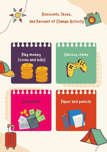 Discounts taxes and percent of change activity by Storyof Student Teaching