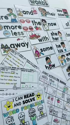 GROWING BUNDLE - Decodable Word Problems with Visual Word Walls | TpT